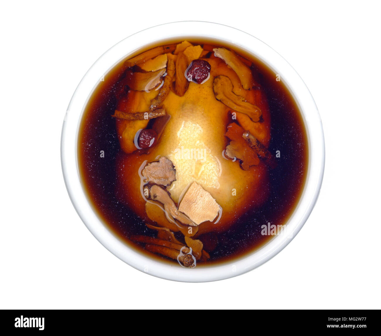 essence chicken. Chinese herbs and medicine Stock Photo - Alamy