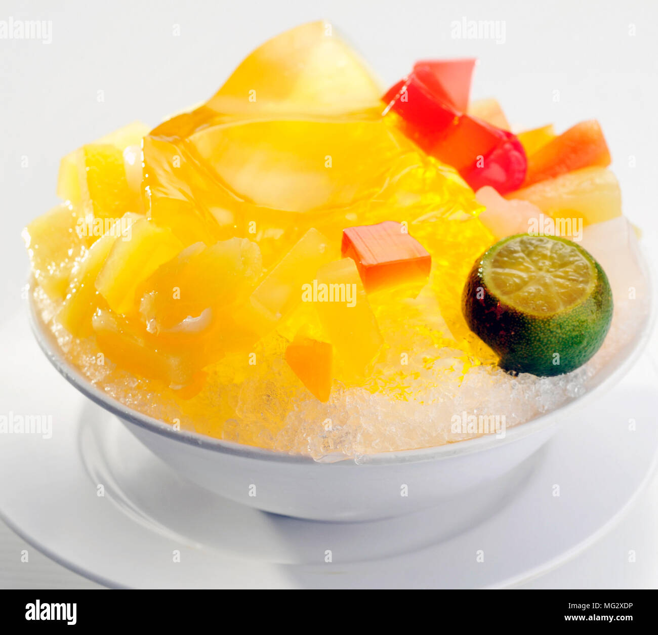 Shaved Ice dessert with Fresh fruits Stock Photo - Alamy