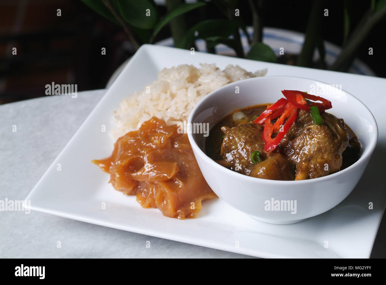 Curry Chicken with rice malaysia food Stock Photo - Alamy