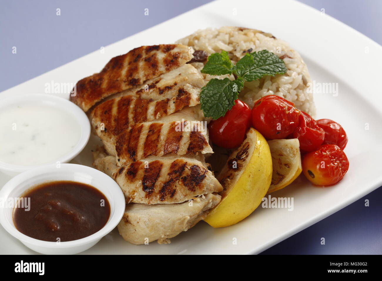roasted chicken rice Stock Photo - Alamy