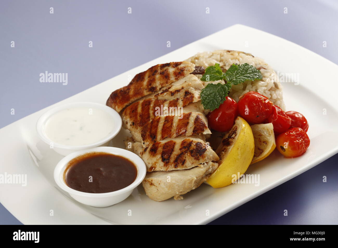 roasted chicken rice Stock Photo - Alamy
