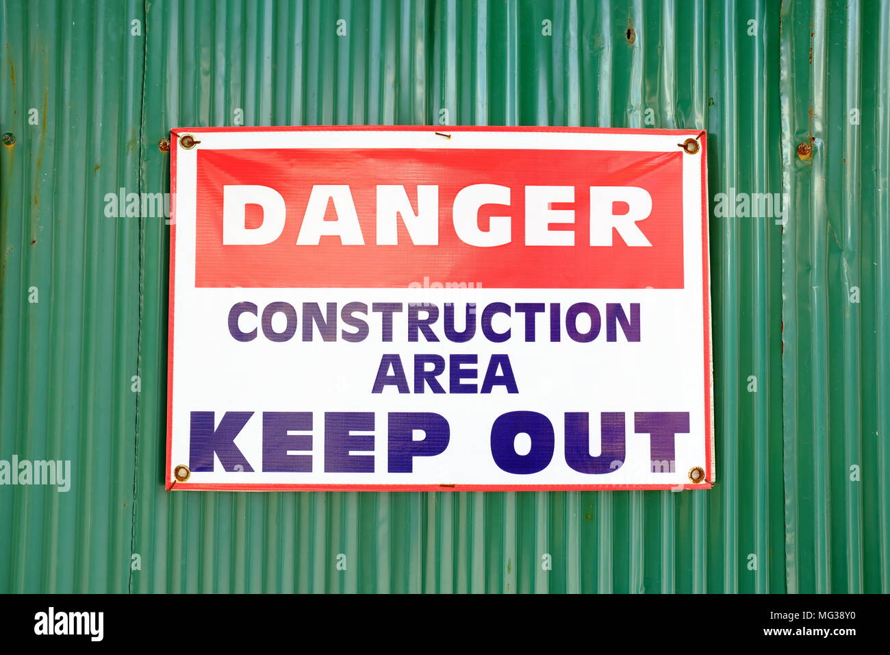 Danger construction area keep out sign hi-res stock photography and ...