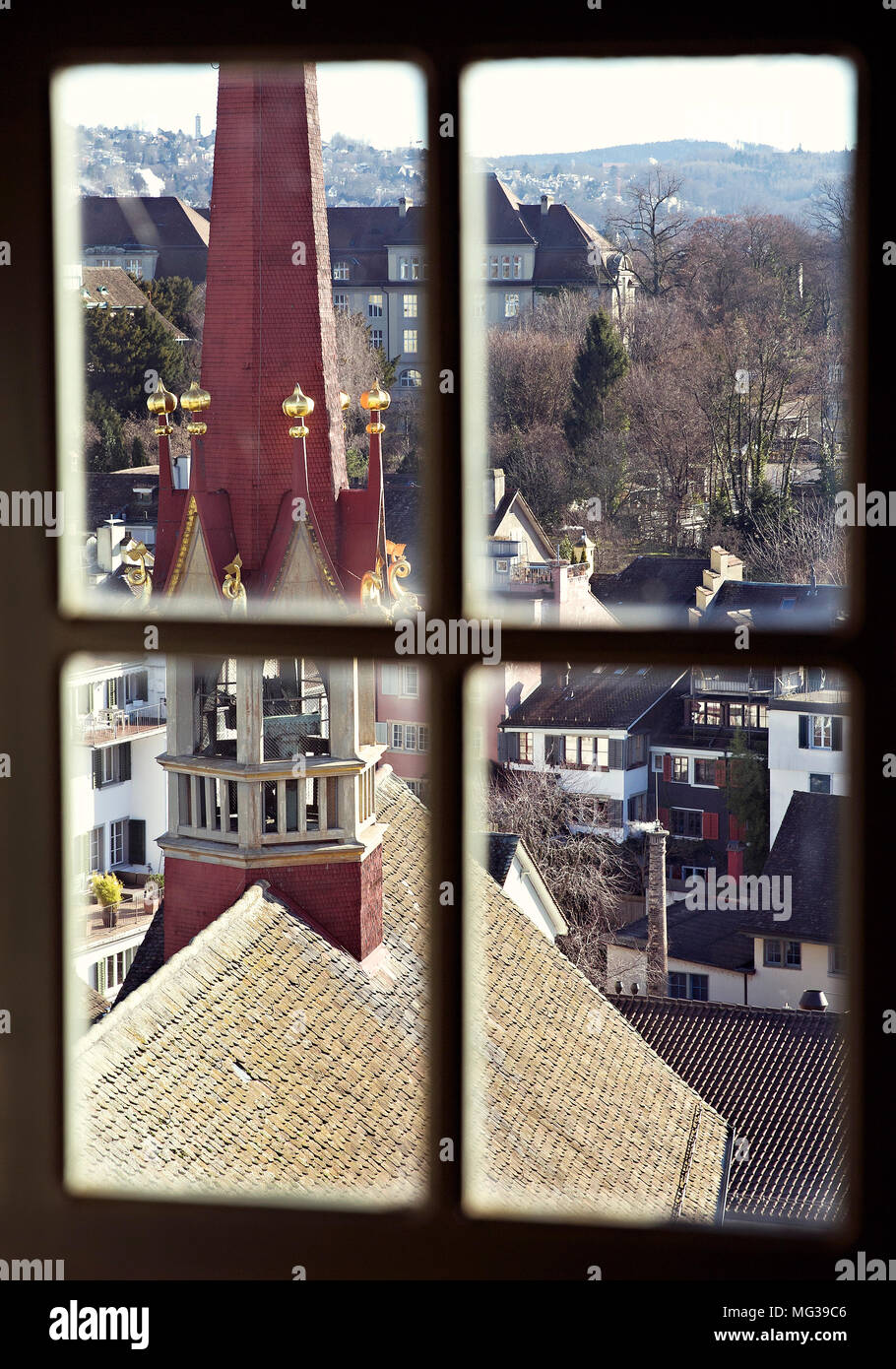 Window view on the old town of Zurich, Switzerland Stock Photo - Alamy