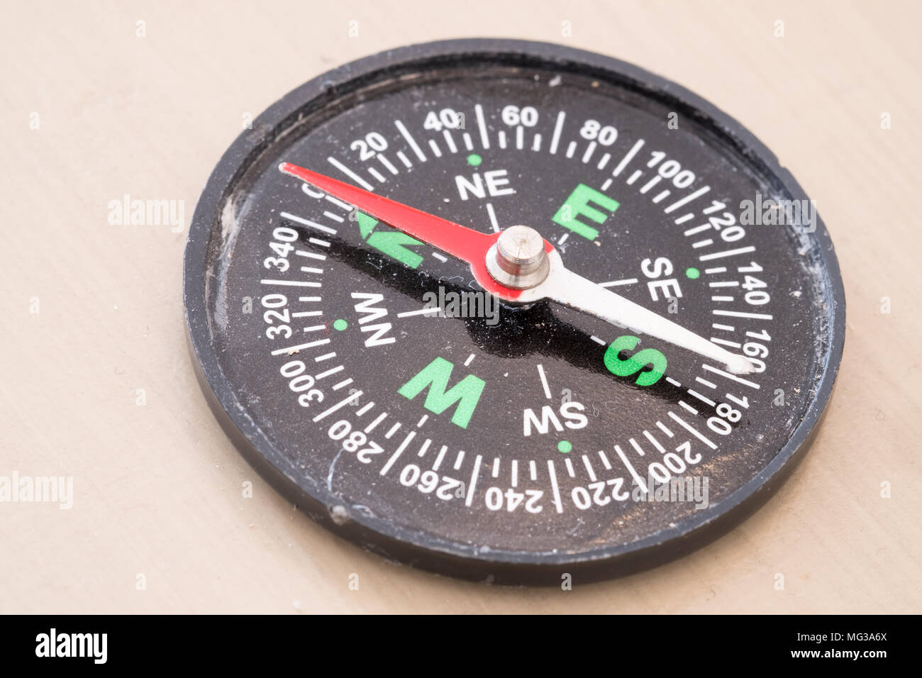 Antique compass close up on wood background. Compass. Navigation ...