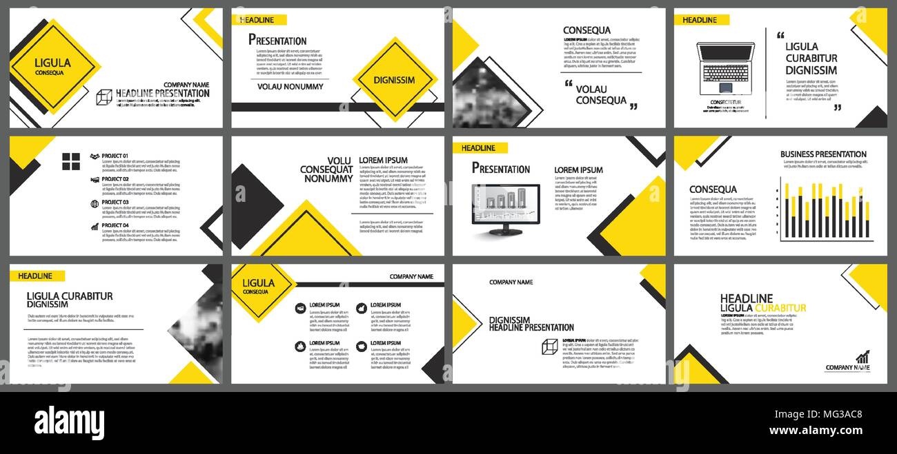 Yellow element for slide infographic on background. Presentation ...