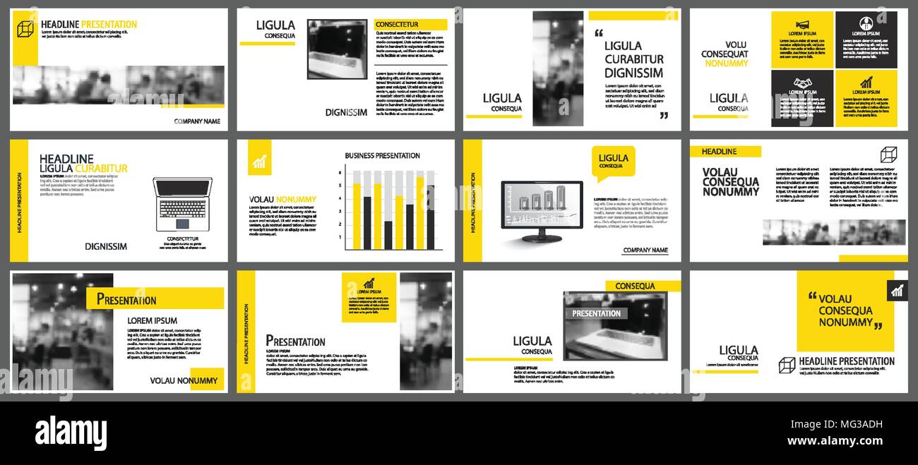 Yellow element for slide infographic on background. Presentation ...