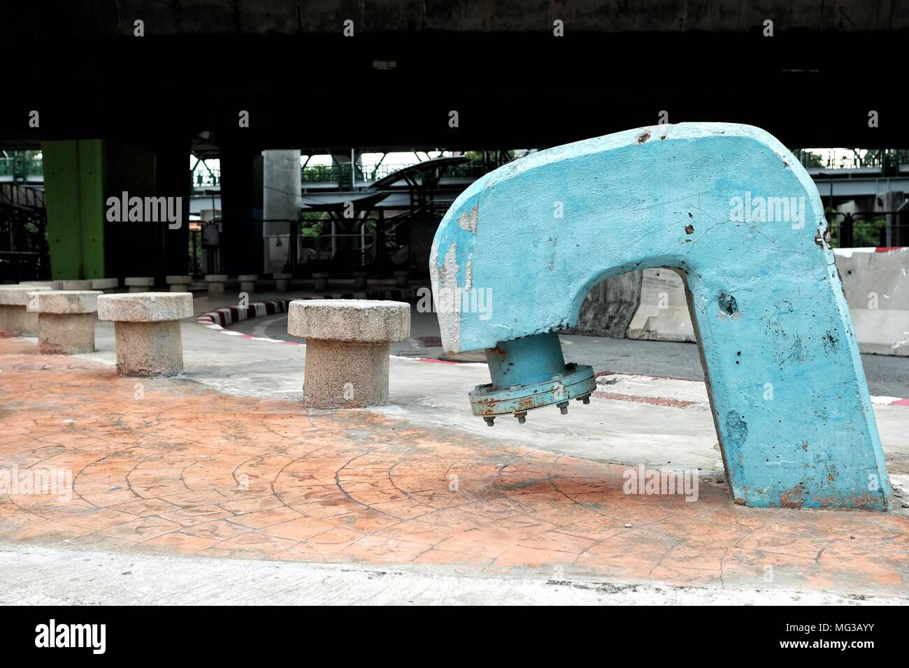Big Water pipe on Footpath Stock Photo - Alamy