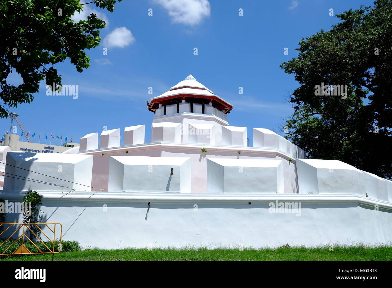 Ancient Pom Mahakan Fort in Park. (Translation Text in Image is "The ...