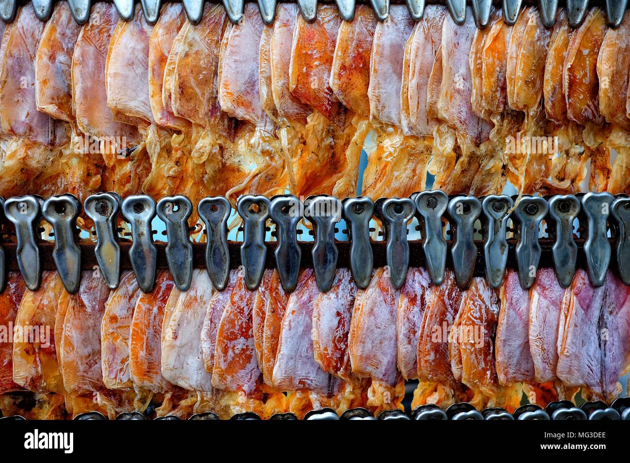 Grilled Dried Cuttlefish Thai Street Food Recipe Stock Photo - Alamy