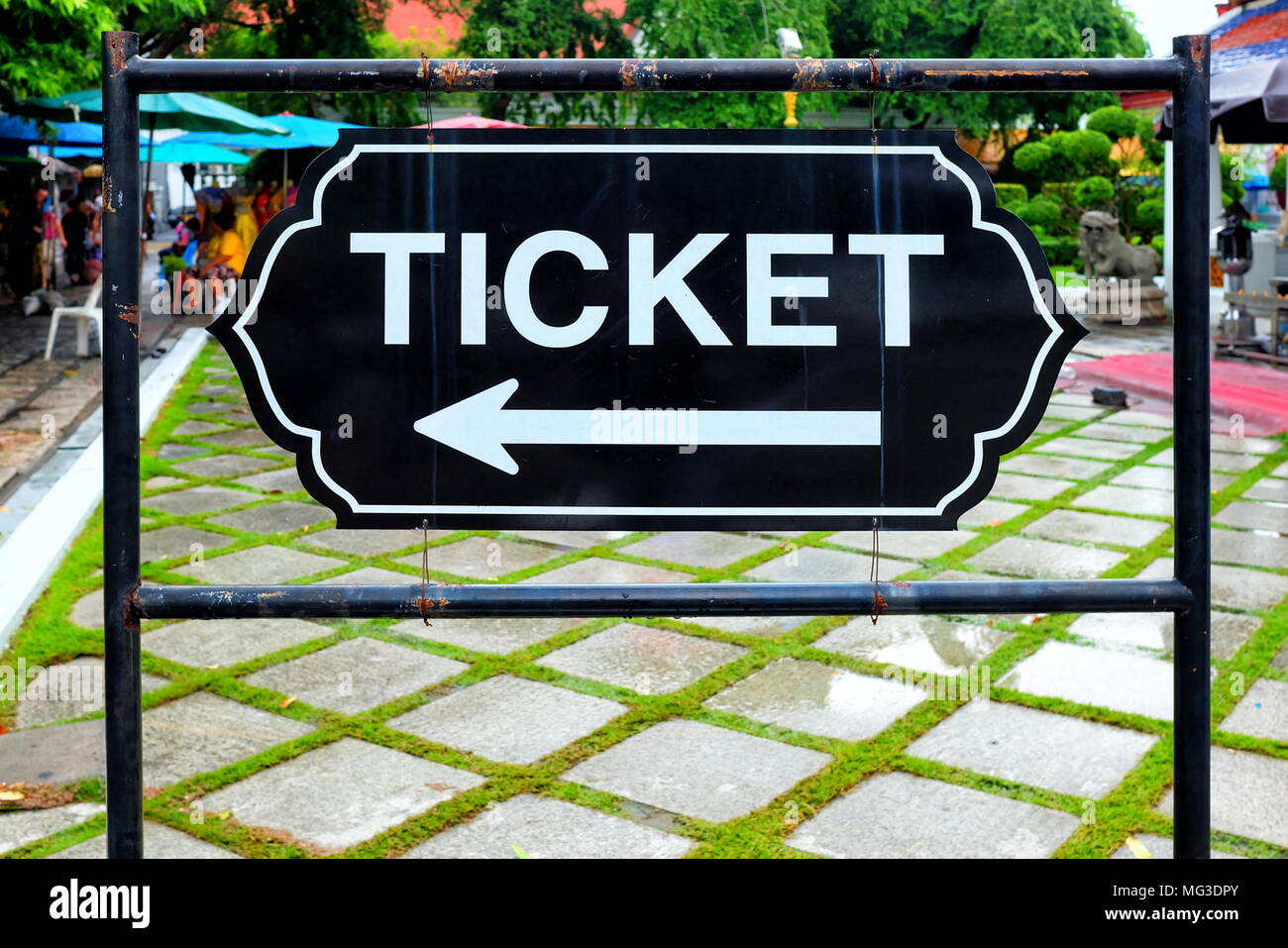 Ticket Sign Outside Wat Arun Temple Bangkok Thailand Stock Photo - Alamy