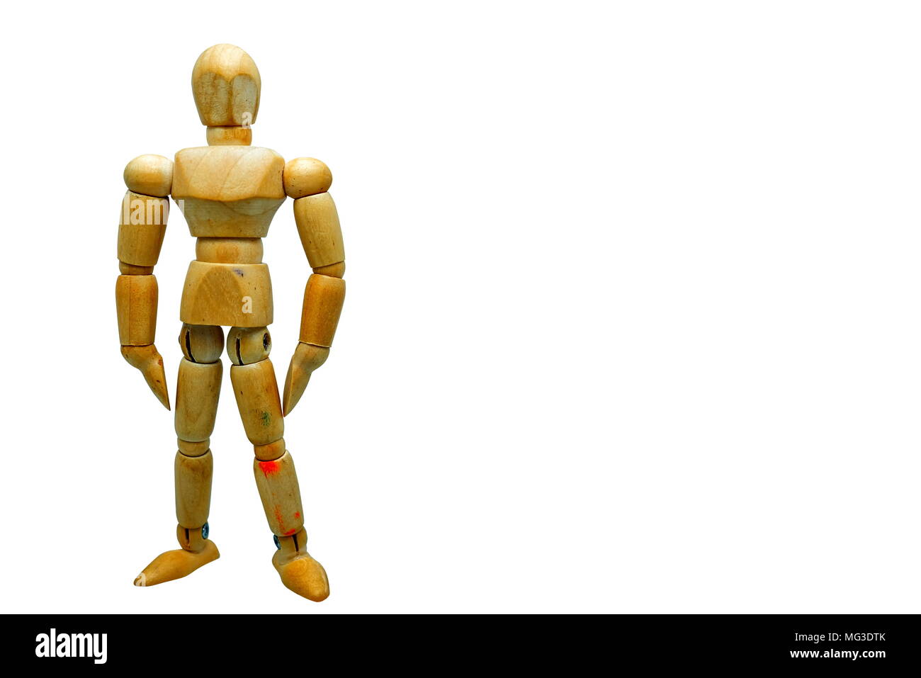 Wood Figure Standing Isolated on White Background, Suitable for ...