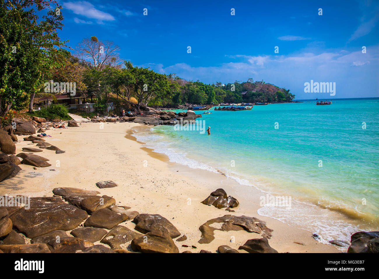 Viking Beach on Phi Phi Islands.Thailand. Phi Phi Islands are a popular ...