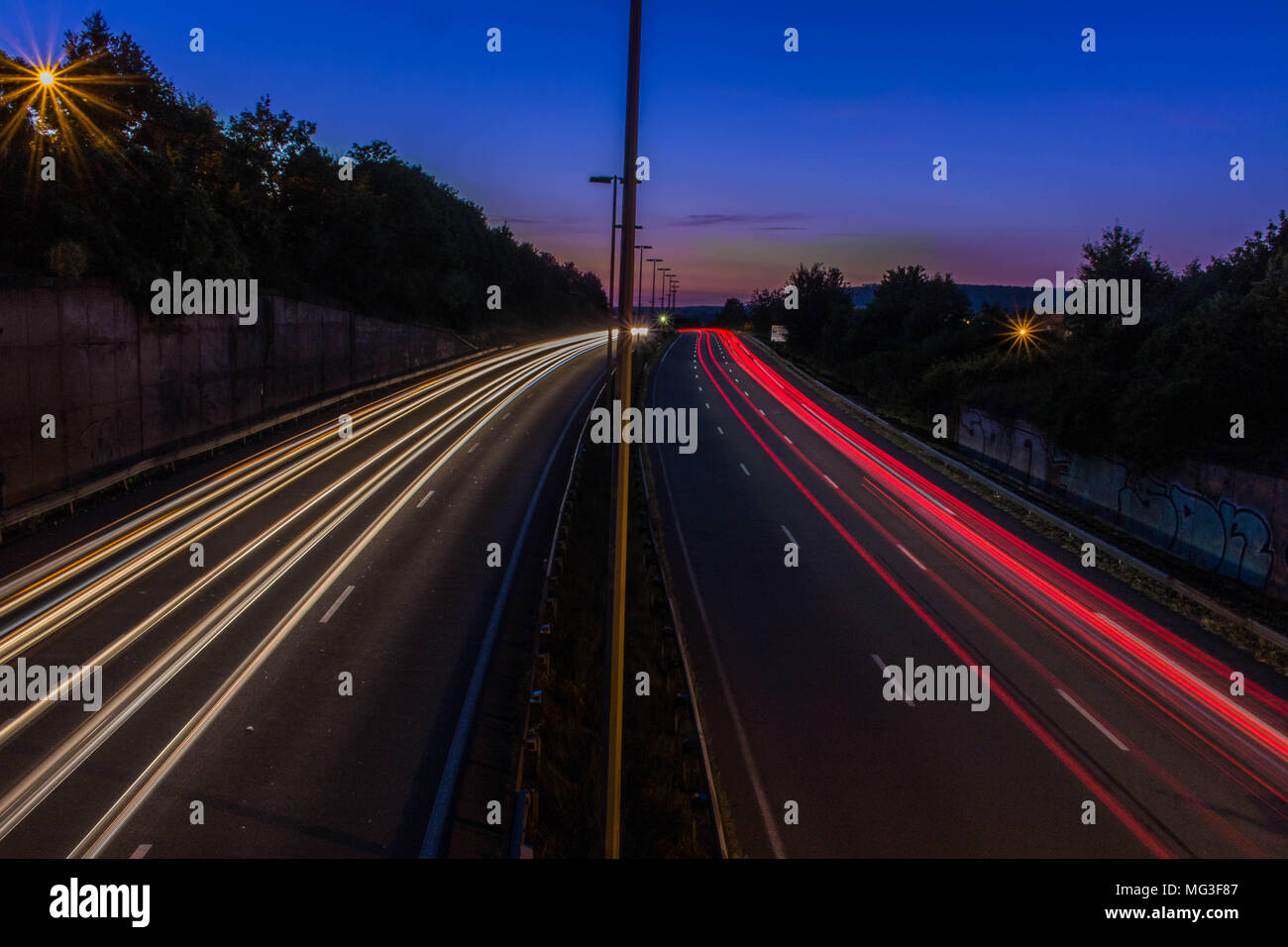 Cars trail on the highway Stock Photo - Alamy