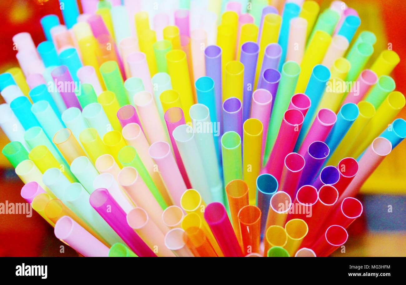 straw straws background plastic single use Stock Photo - Alamy