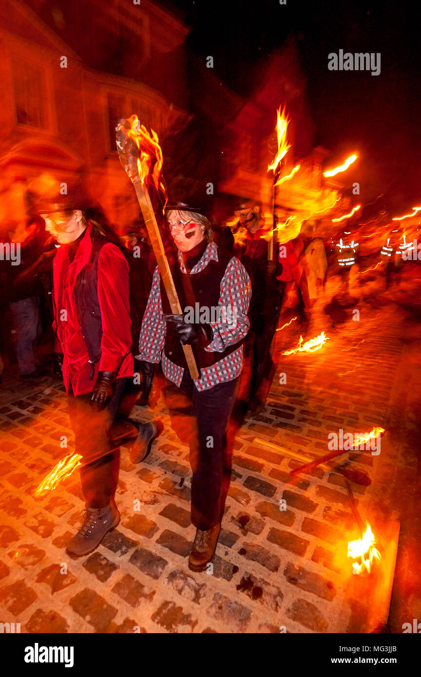 Lewes bonfire night parade Stock Photo - Alamy
