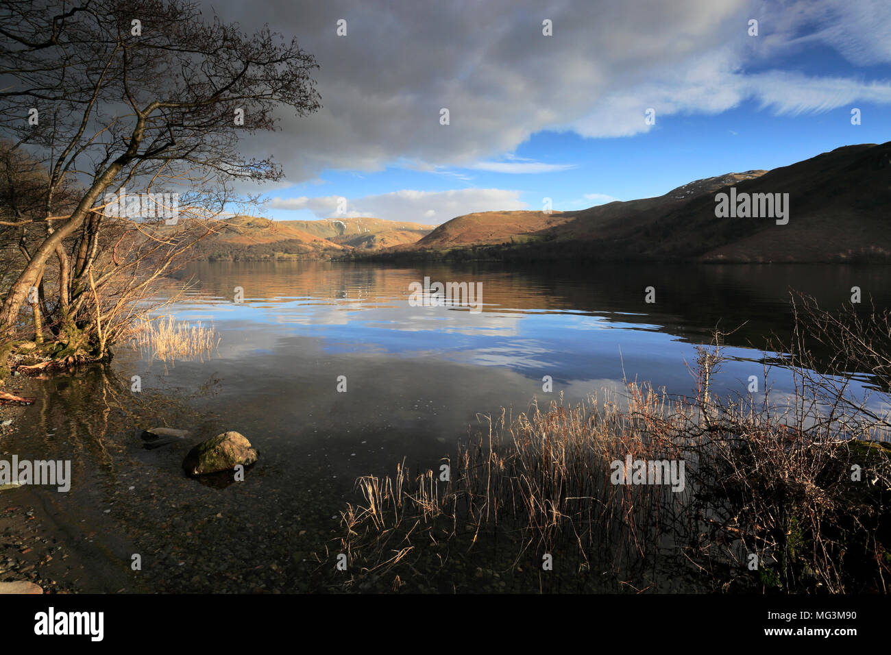 Spring view of Ullswater from Glenridding, Lake District National Park ...