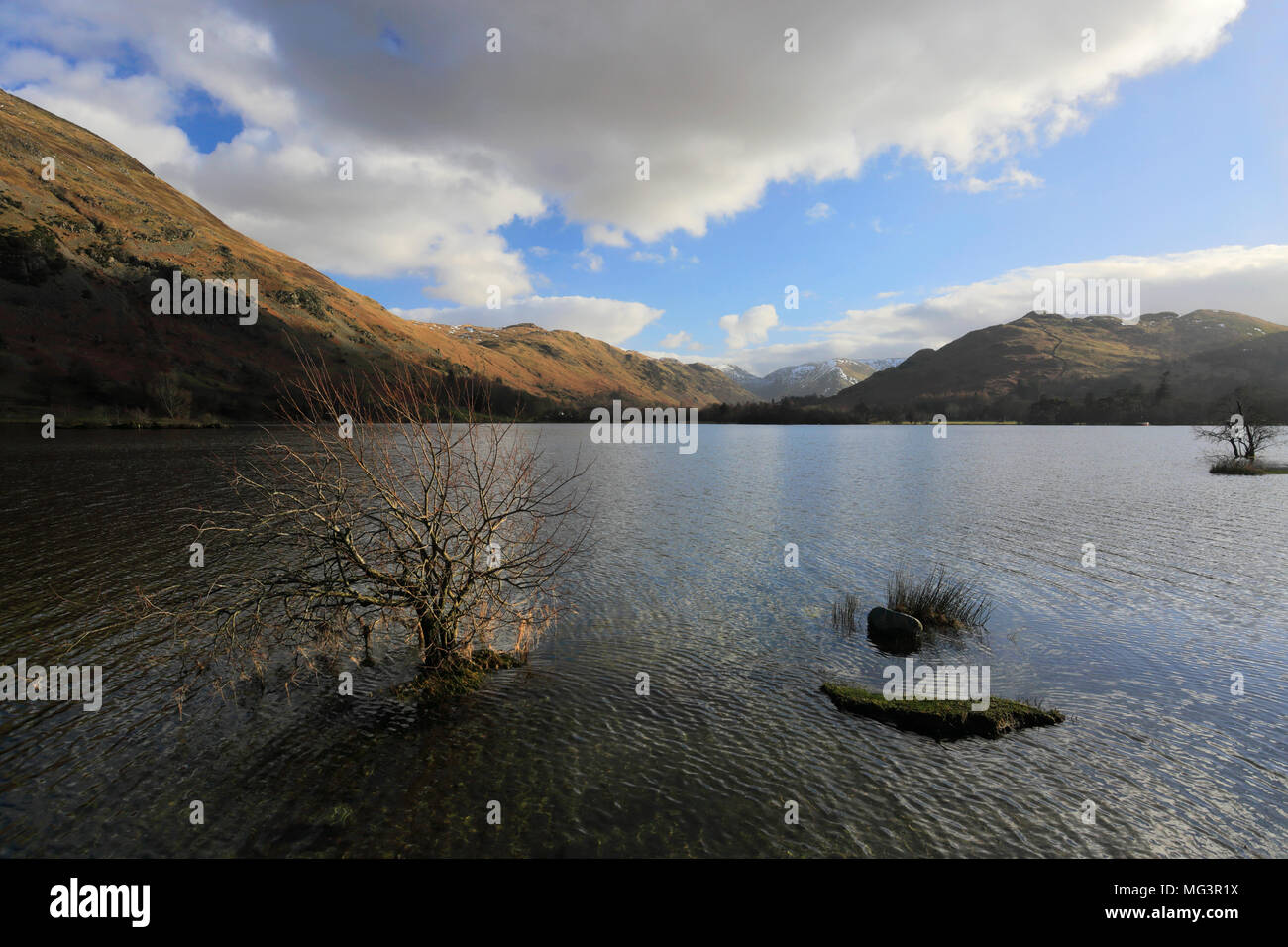 Spring view of Ullswater from Glenridding, Lake District National Park ...