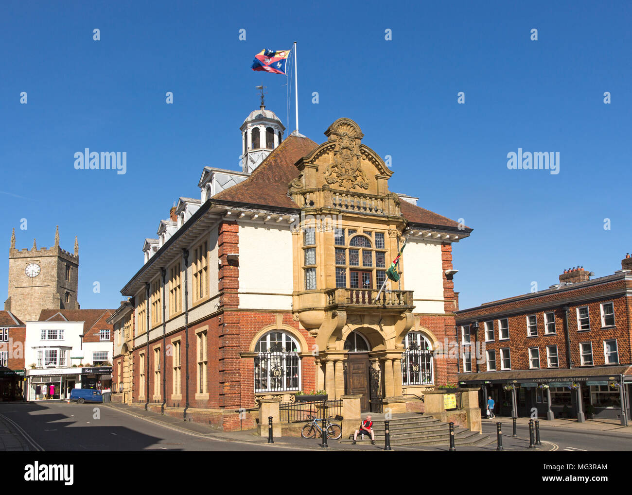 Historic town hall building in centre of Marlborough, Wiltshire ...
