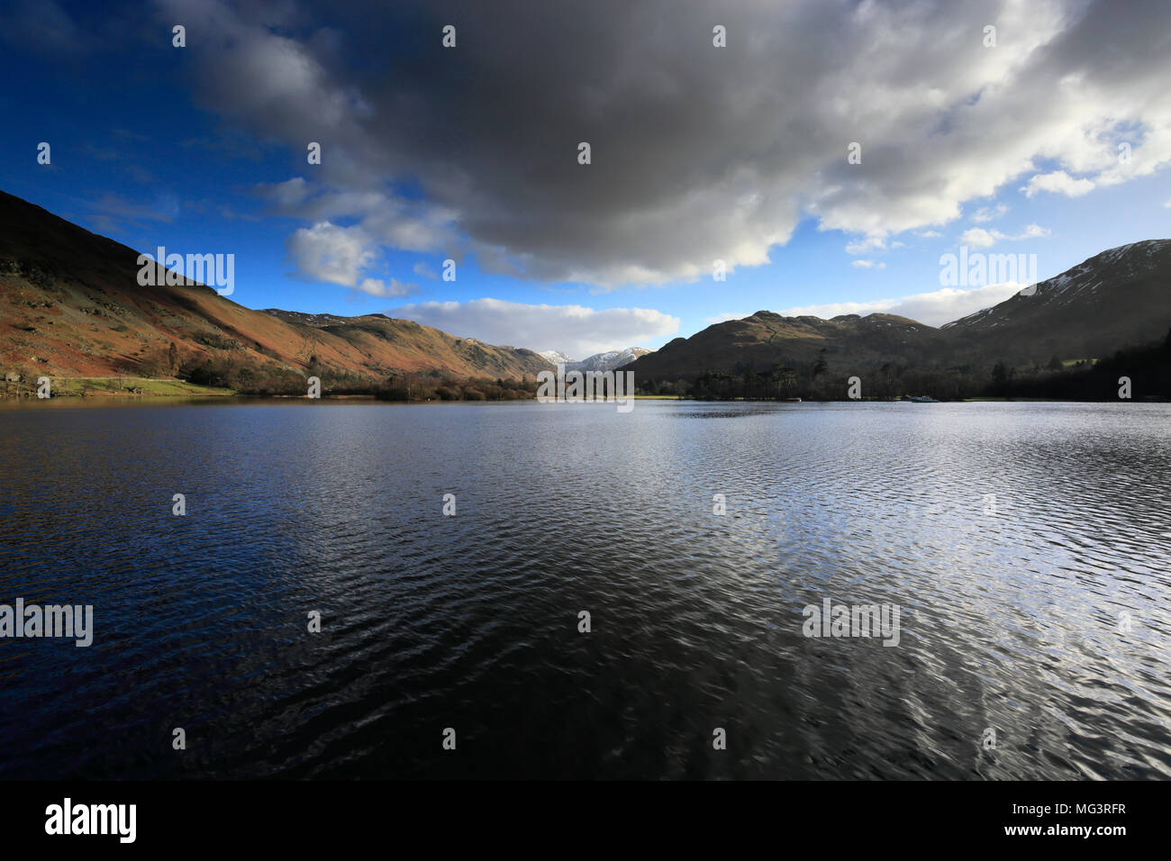 Spring view of Ullswater from Glenridding, Lake District National Park ...