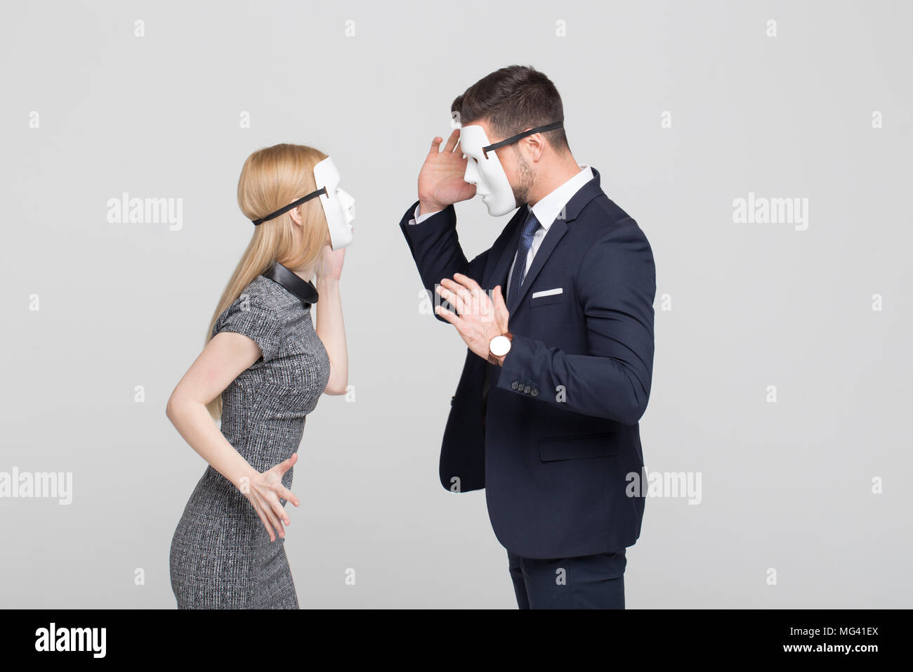 Yelling woman face mask hi-res stock photography and images - Alamy