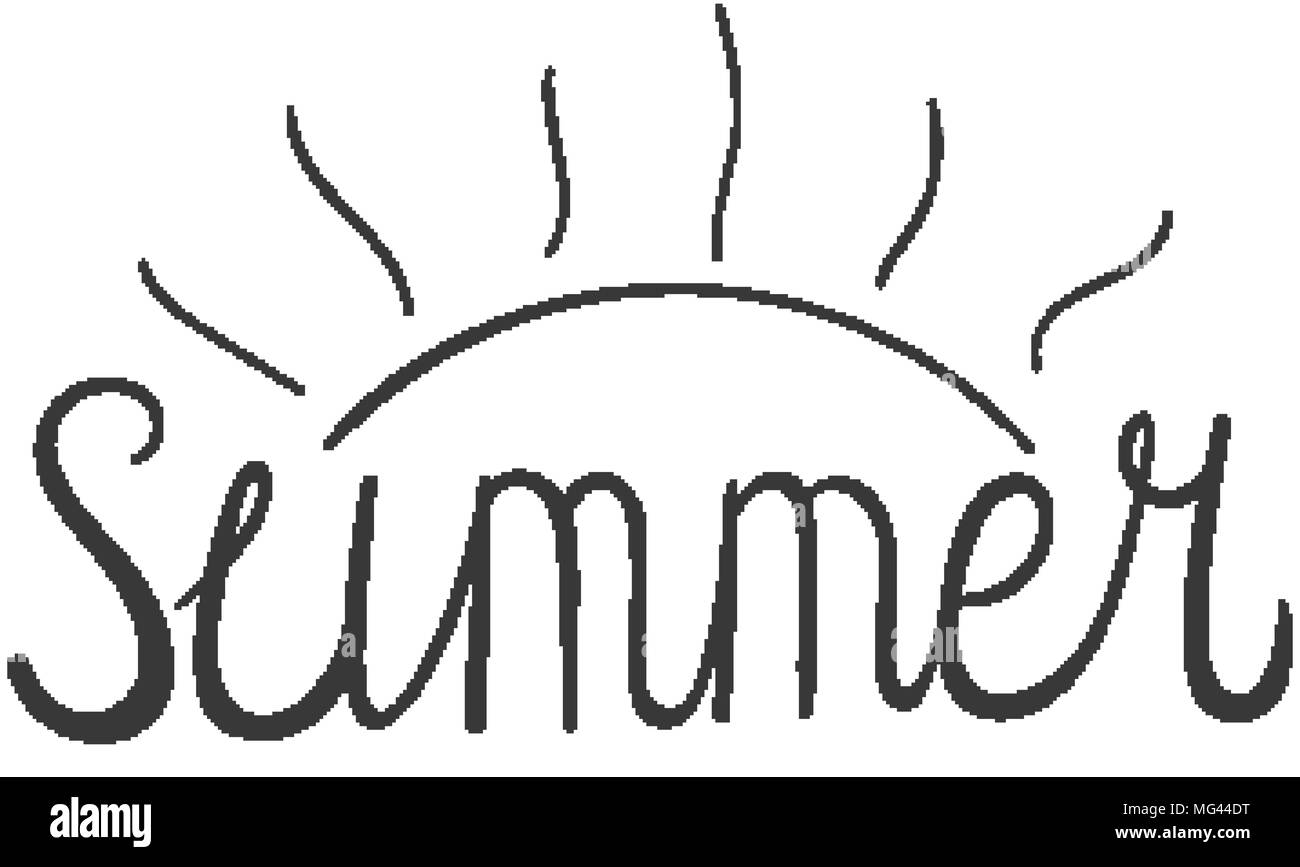 Summer handwritten text with sun isolated on background Stock Vector ...