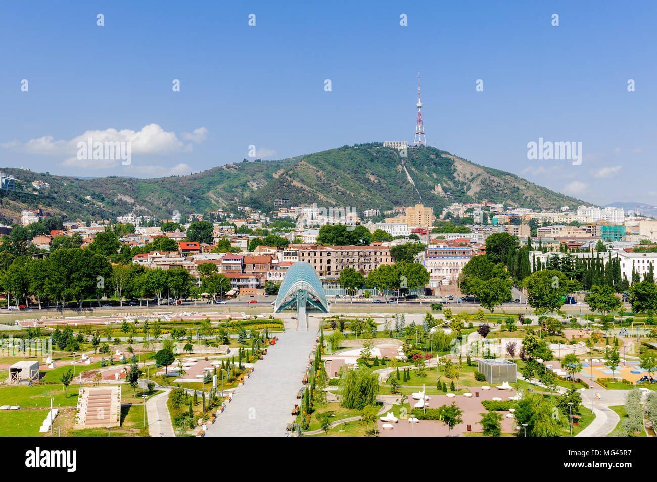Panorama of Tbilisi, Georgia. Tbilisi is the capital and the largest ...