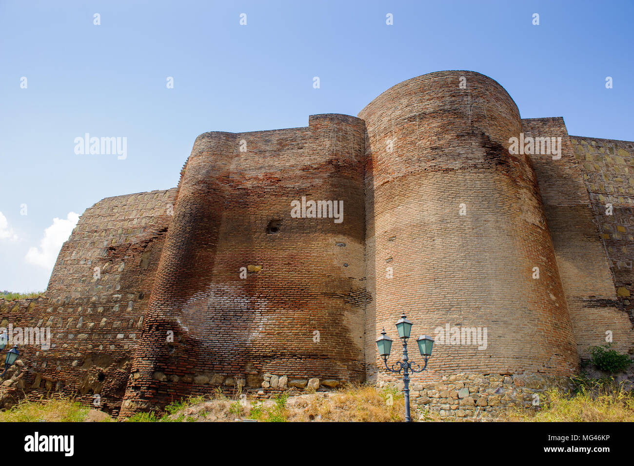 Narikala Fortress, an ancient fortress overlooking Tbilisi, the capital of Georgia, and the Kura ...