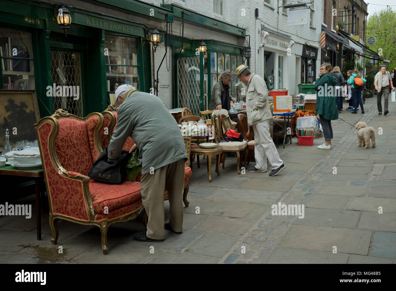 Vintage and antique shops in Hampstead,London,England,UK Stock Photo ...