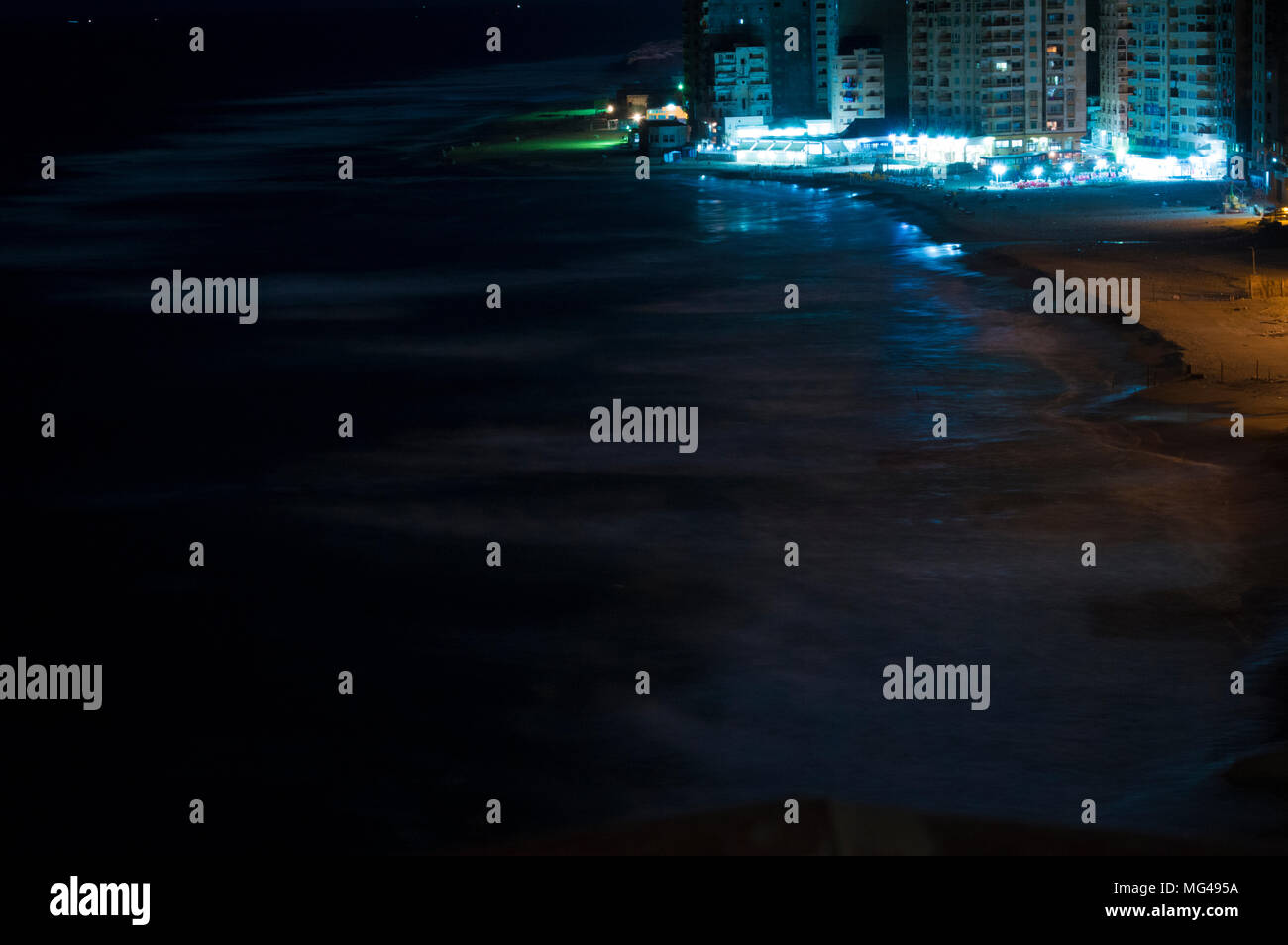 Beach in night Stock Photo - Alamy