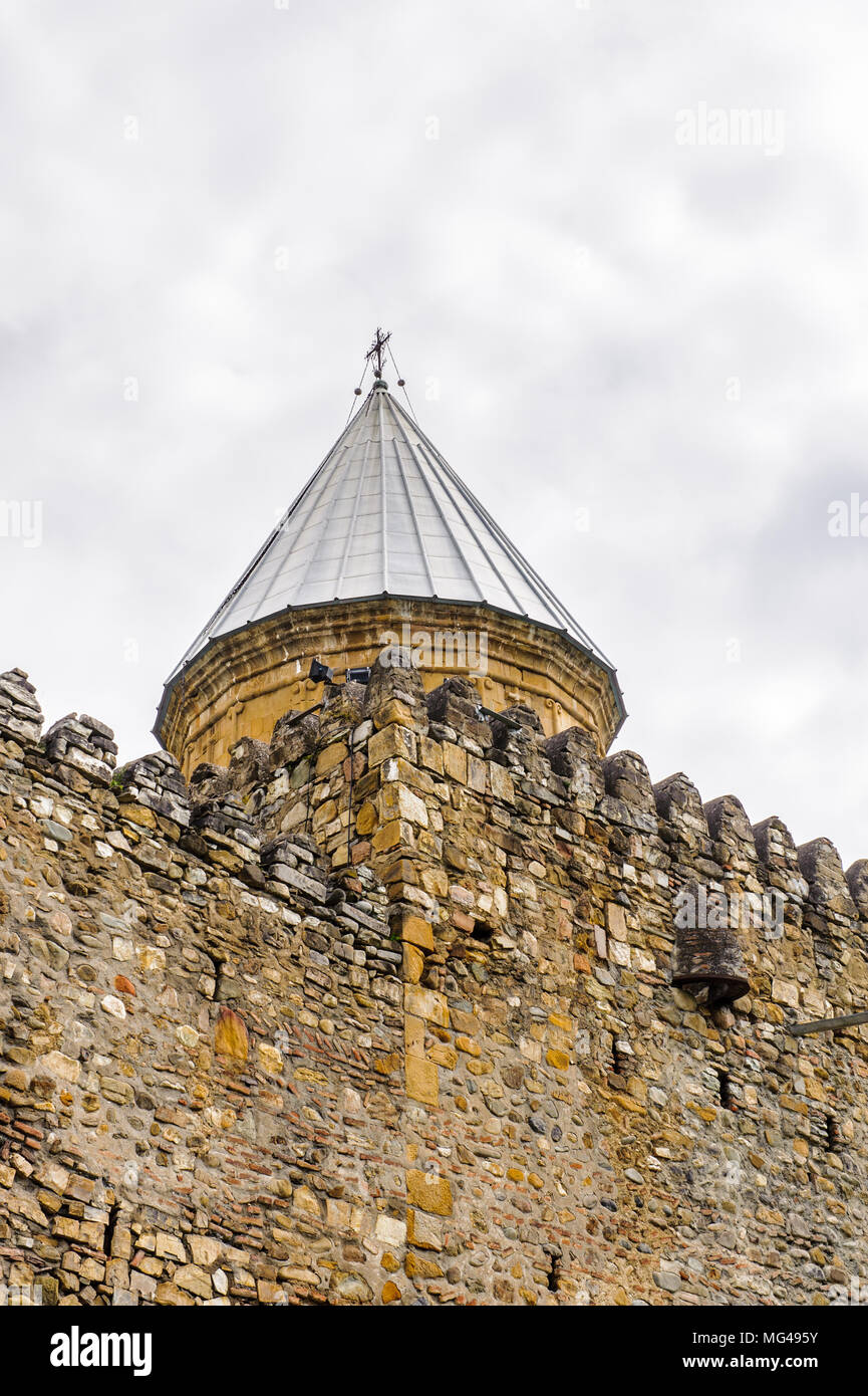 Close view of the Ananuri Castle, a castle complex on the Aragvi River ...