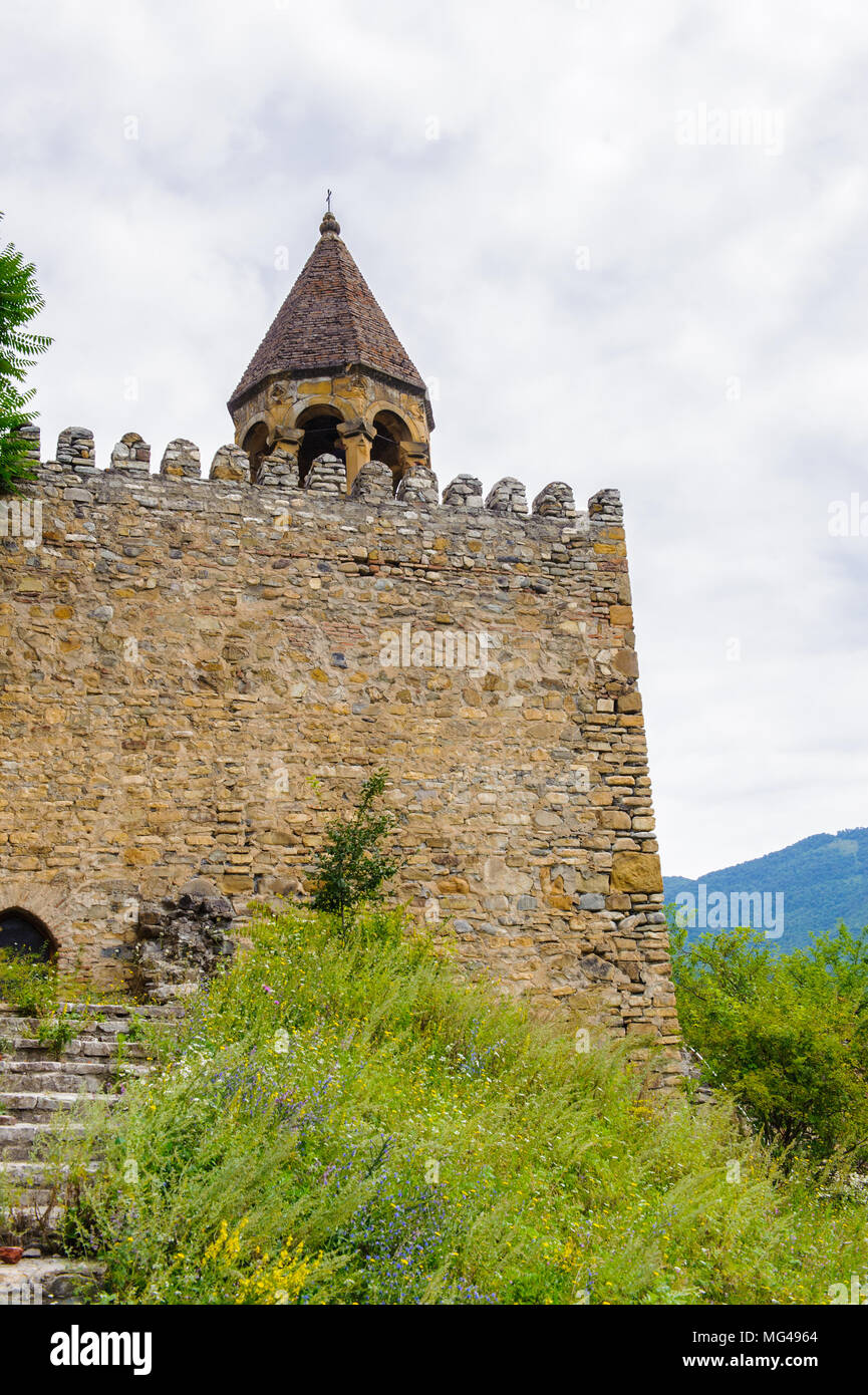 Close view of the Ananuri Castle, a castle complex on the Aragvi River ...