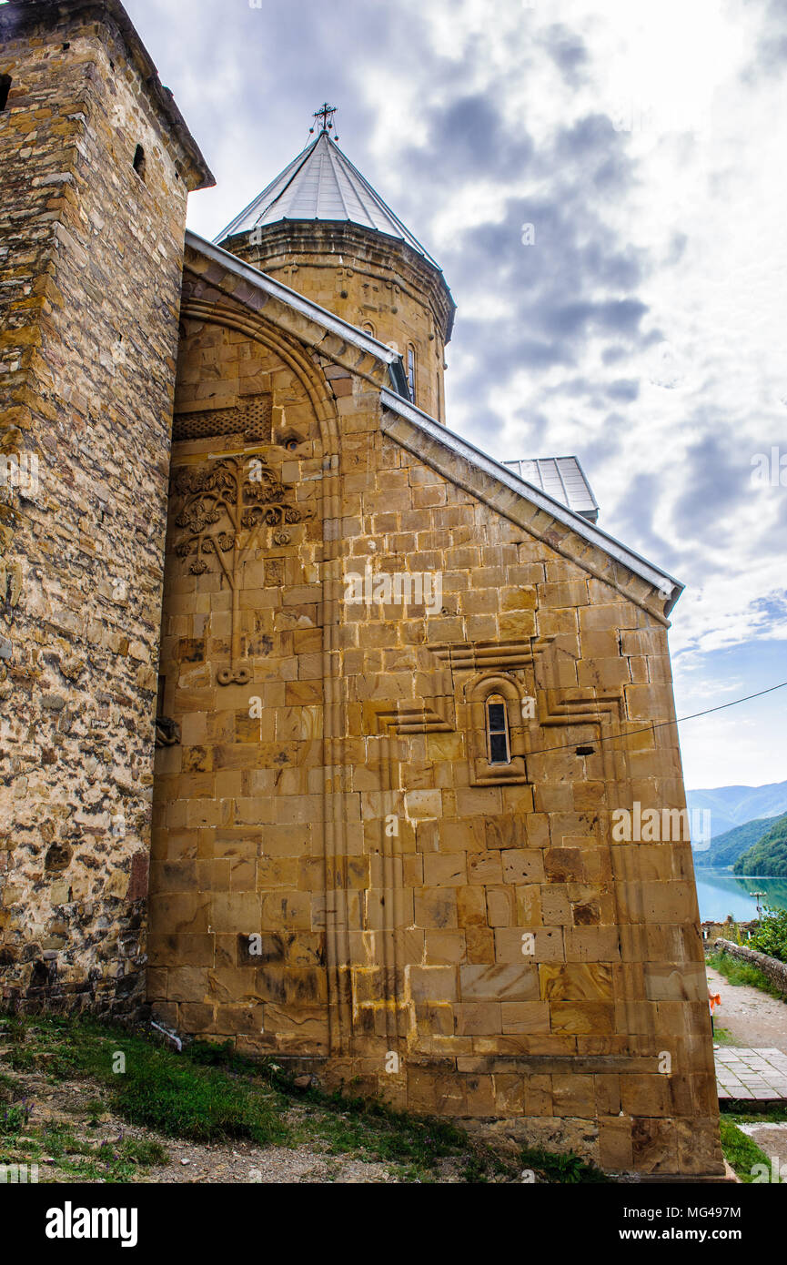 Close view of the Ananuri Castle, a castle complex on the Aragvi River ...