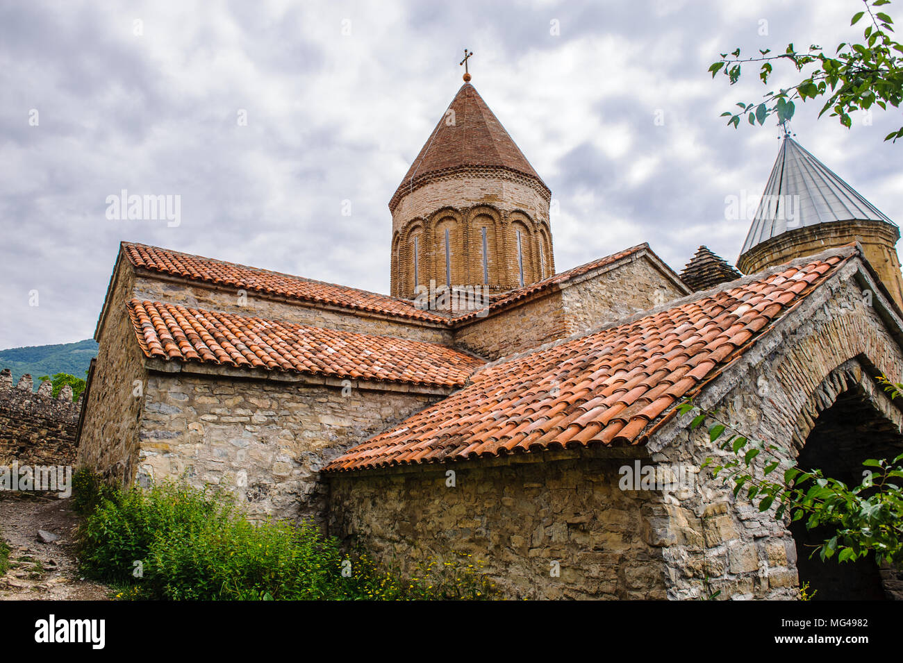 Part of the Ananuri Castle, a castle complex on the Aragvi River in ...