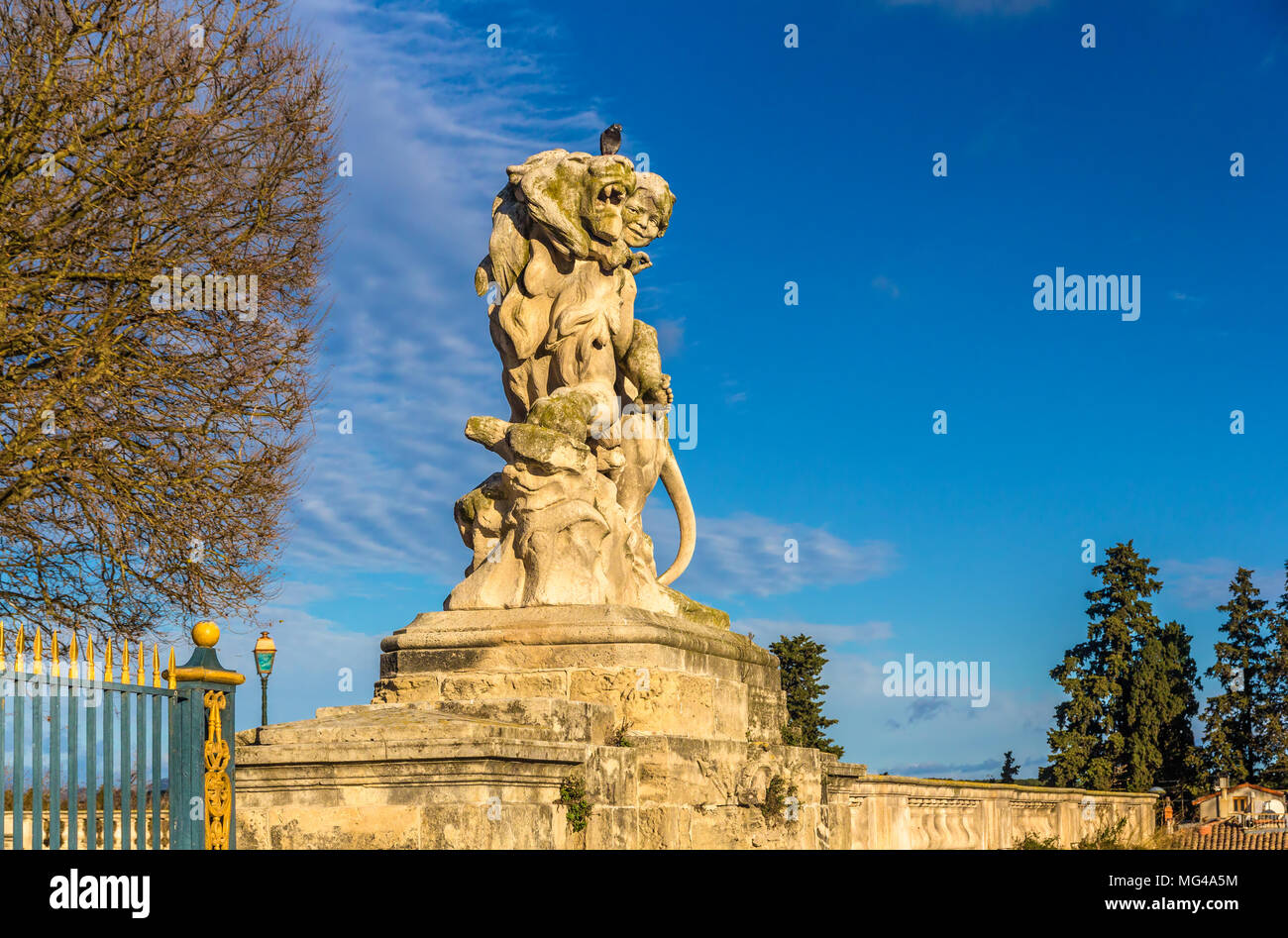 Statue at the Promenade du Peyrou in Montpellier, France Stock Photo ...