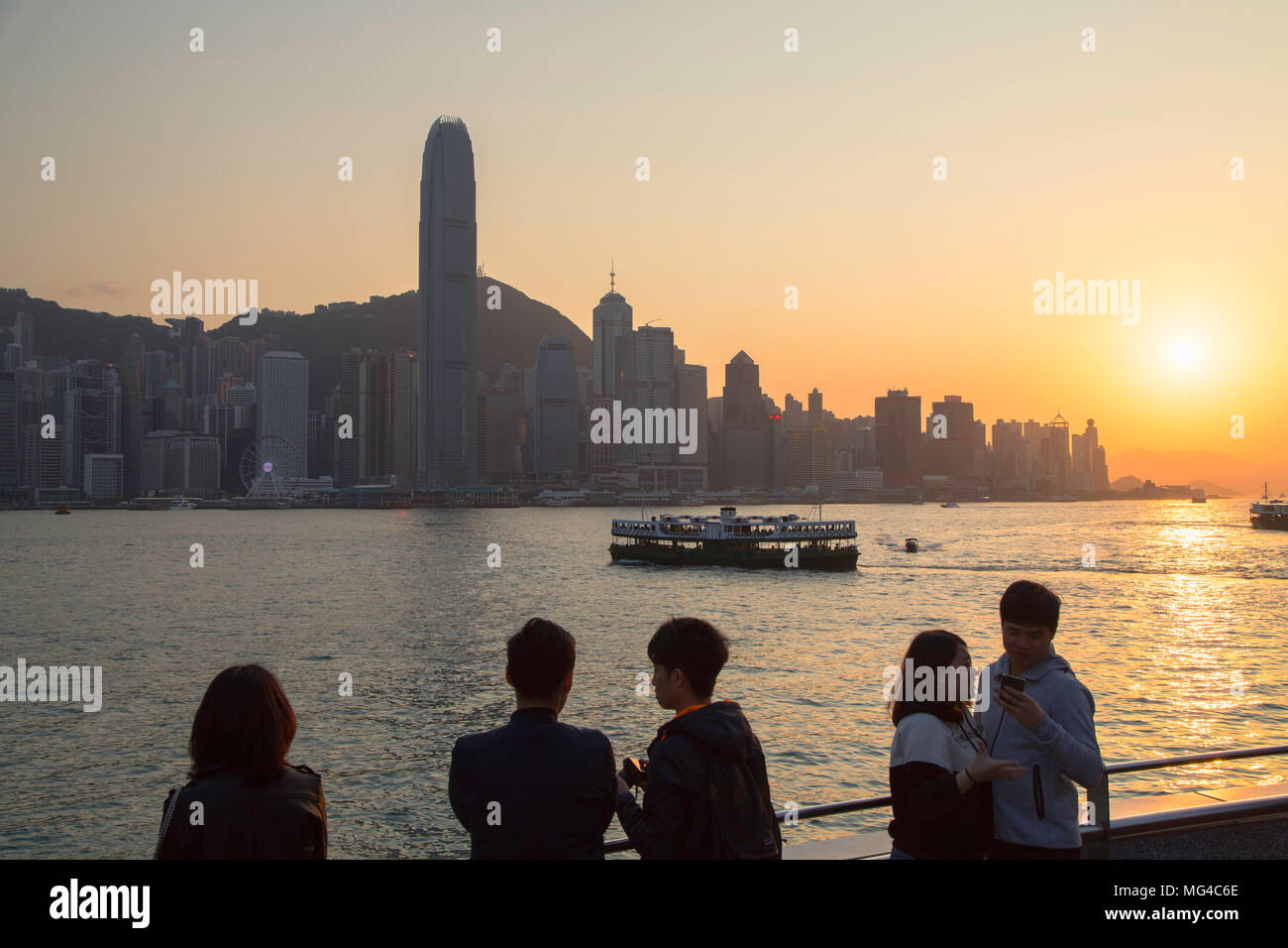 Victoria Harbour at sunset, Hong Kong Island, Hong Kong Stock Photo - Alamy