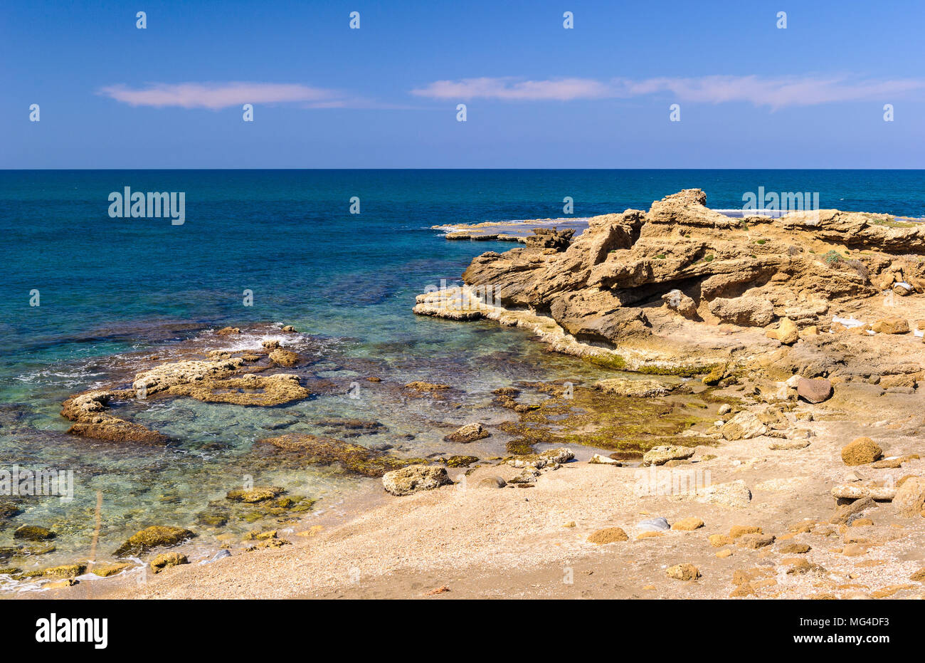 Landscape of the coast of Caesarea Maritima, Israel Stock Photo - Alamy