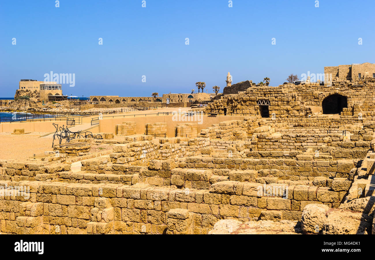 Roman ruins in Israel (Caesarea Maritima Stock Photo - Alamy
