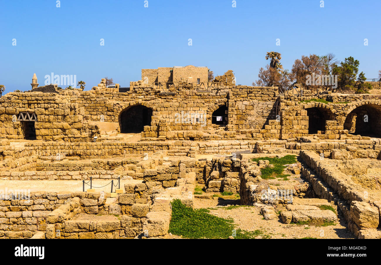 Roman ruins in Israel (Caesarea Maritima Stock Photo - Alamy