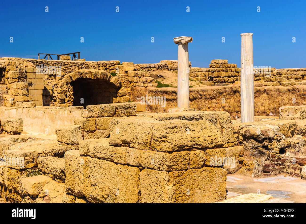Roman ruins in Israel (Caesarea Maritima Stock Photo - Alamy