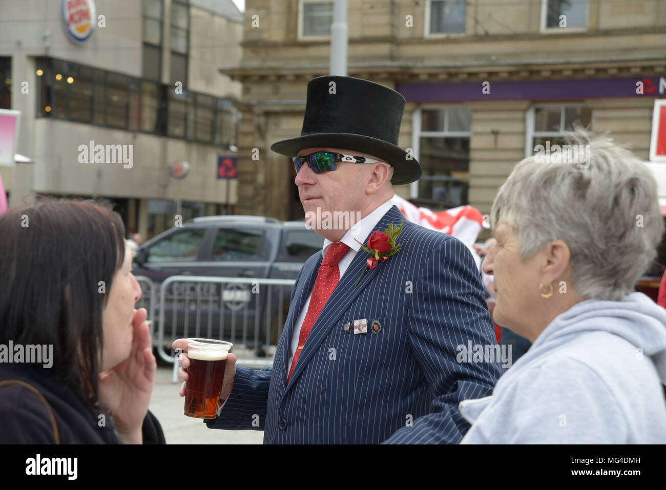 Top hatted man at St.George's day parade Stock Photo - Alamy