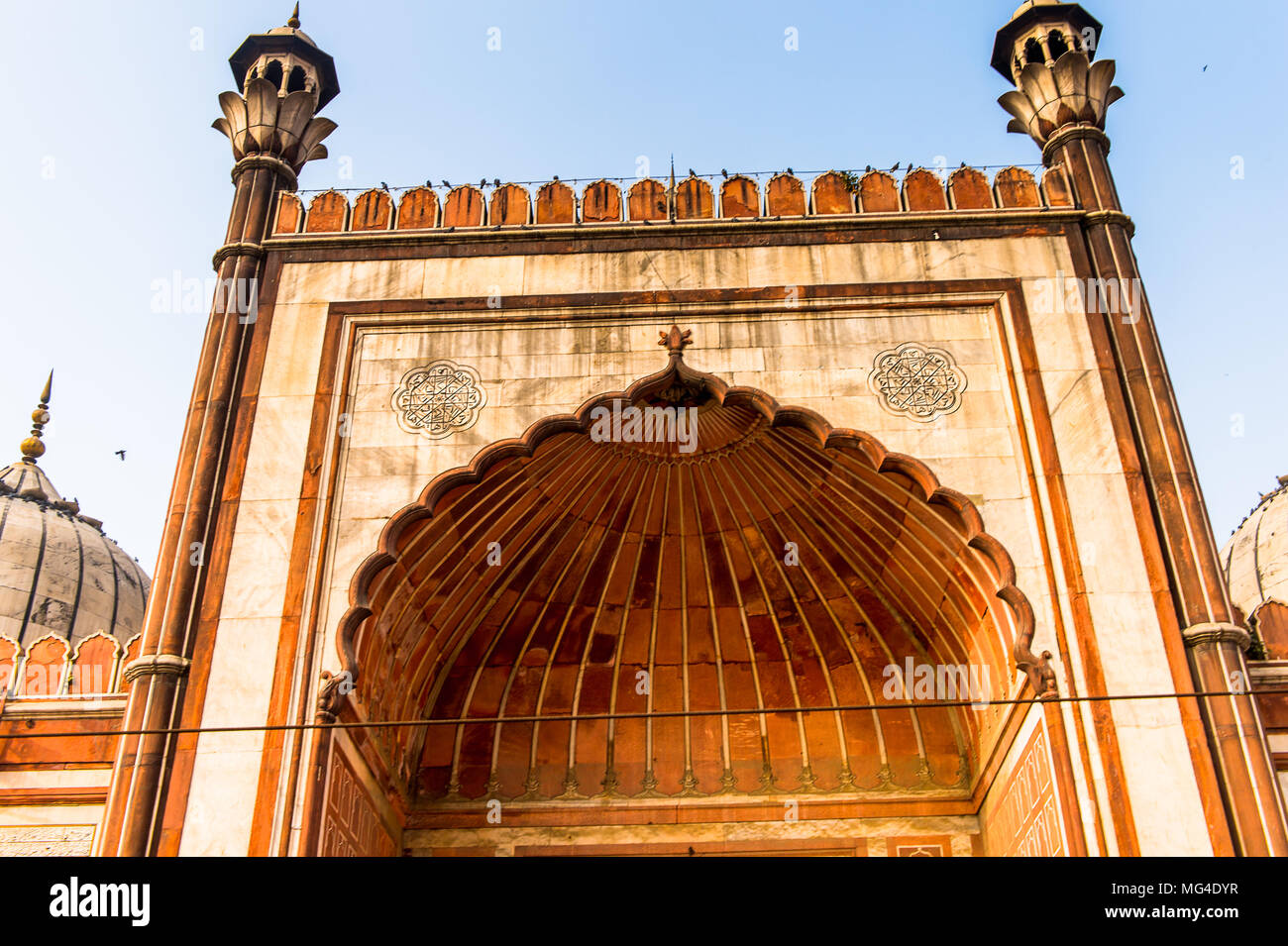 Jama Masjid, Old town of Delhi, India. It is the principal mosque in ...