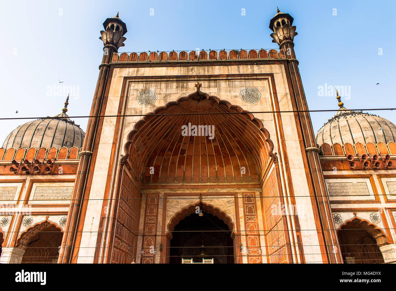 Jama Masjid, Old town of Delhi, India. It is the principal mosque in ...