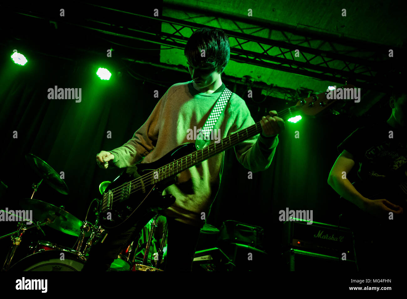 Norway, Bergen - April 21, 2018. The Norwegian metal band Fretmiden ...
