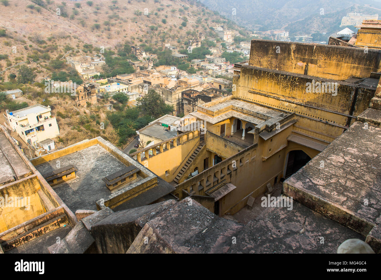 Town around Amer Fort (Amber Fort and Amber Palace), a town near Jaipur ...