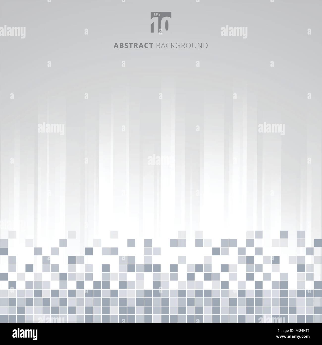 Abstract technology data pixel squares pattern on white striped ...