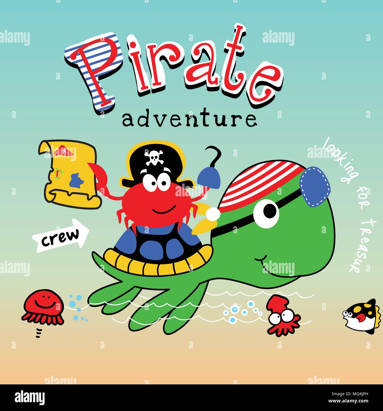 pirate SAILOR ANIMAL Cartoon vector Stock Vector Image & Art - Alamy