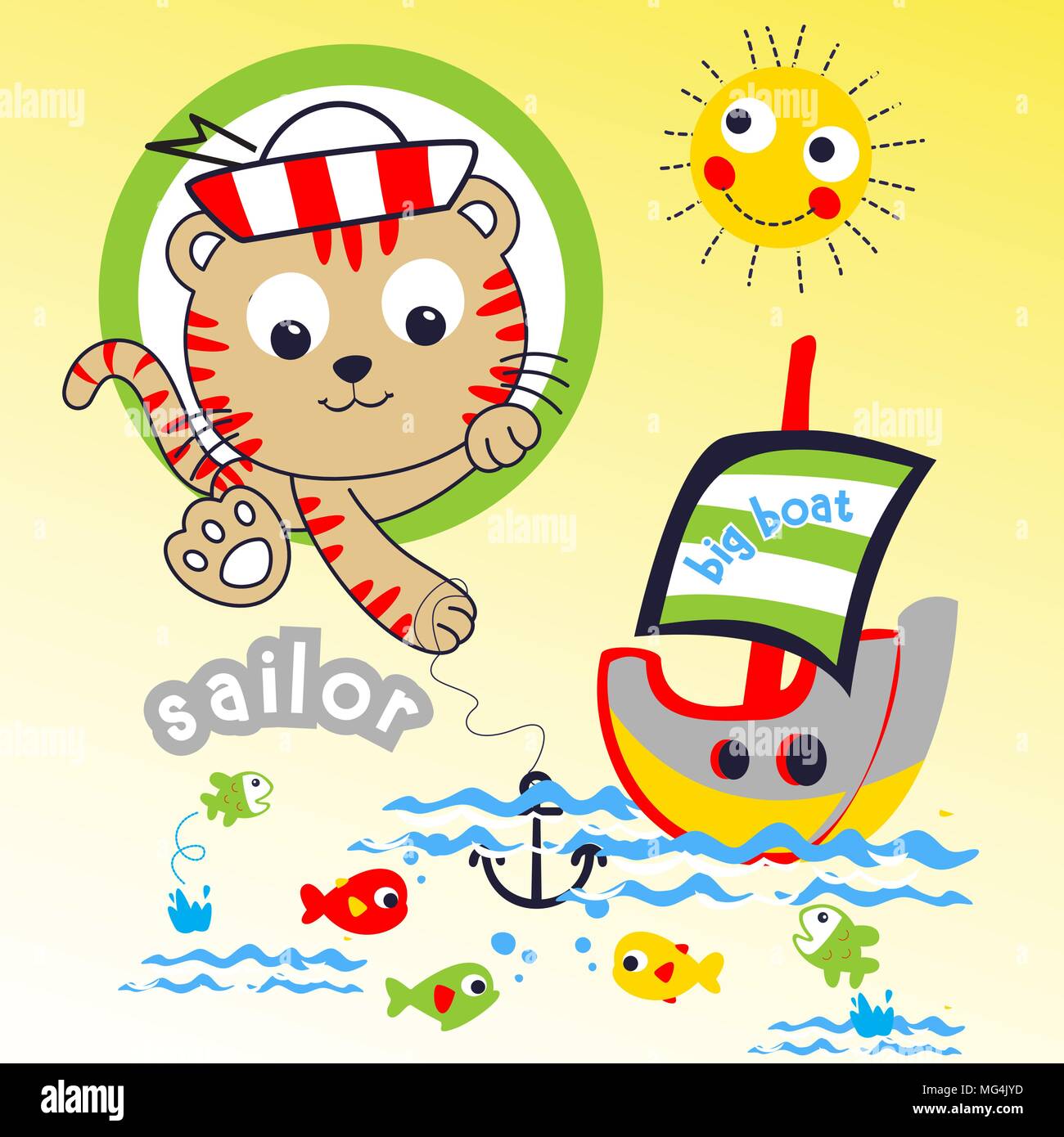 pirate SAILOR ANIMAL Cartoon vector Stock Vector Image & Art - Alamy