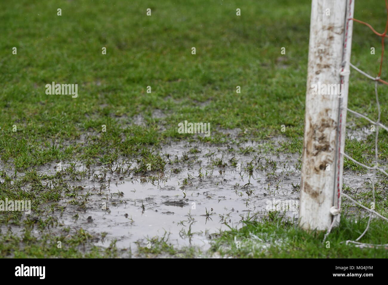 Soaked soccer pitch hi-res stock photography and images - Alamy