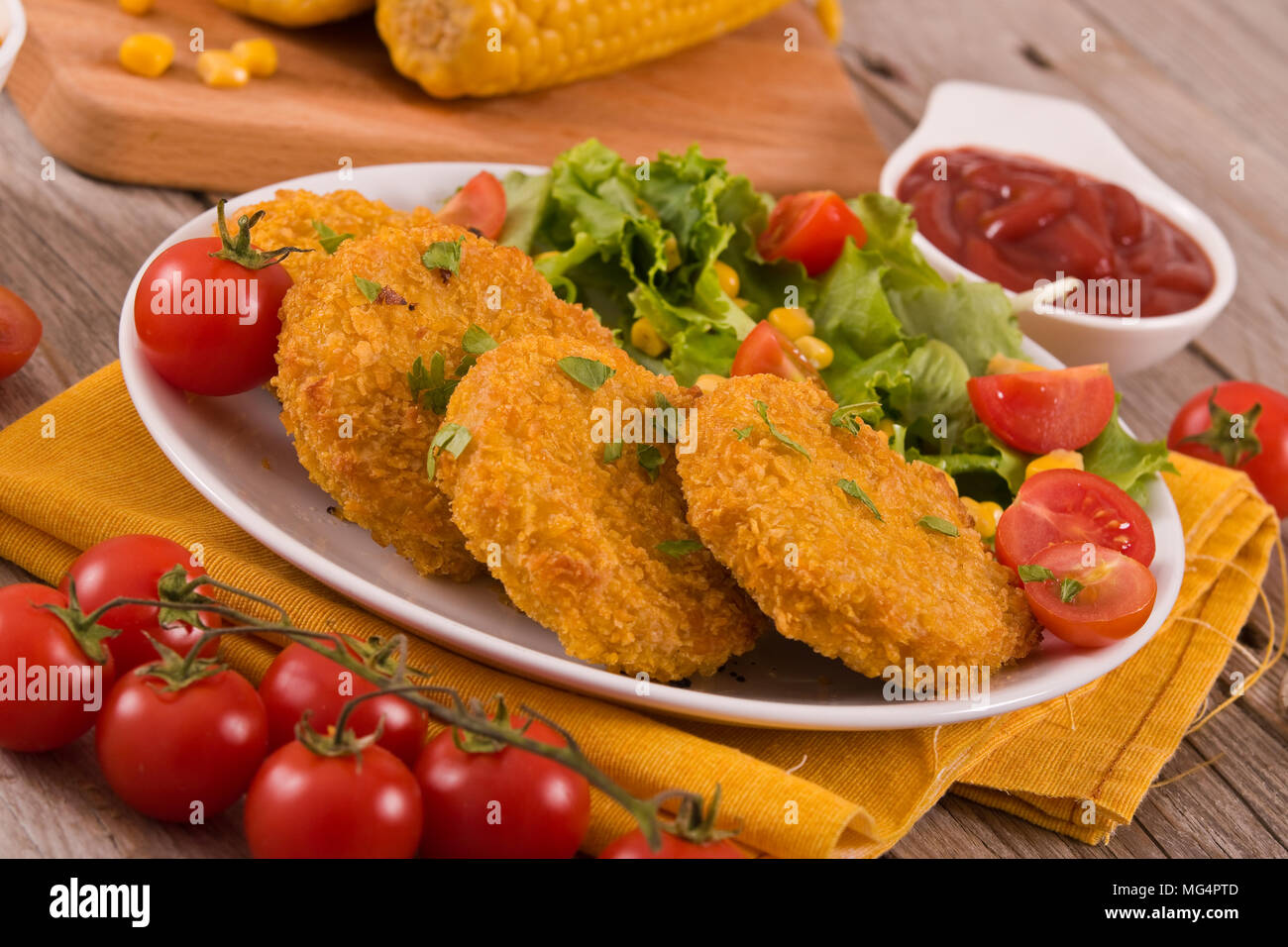 Burger sweetcorn salad hi-res stock photography and images - Alamy