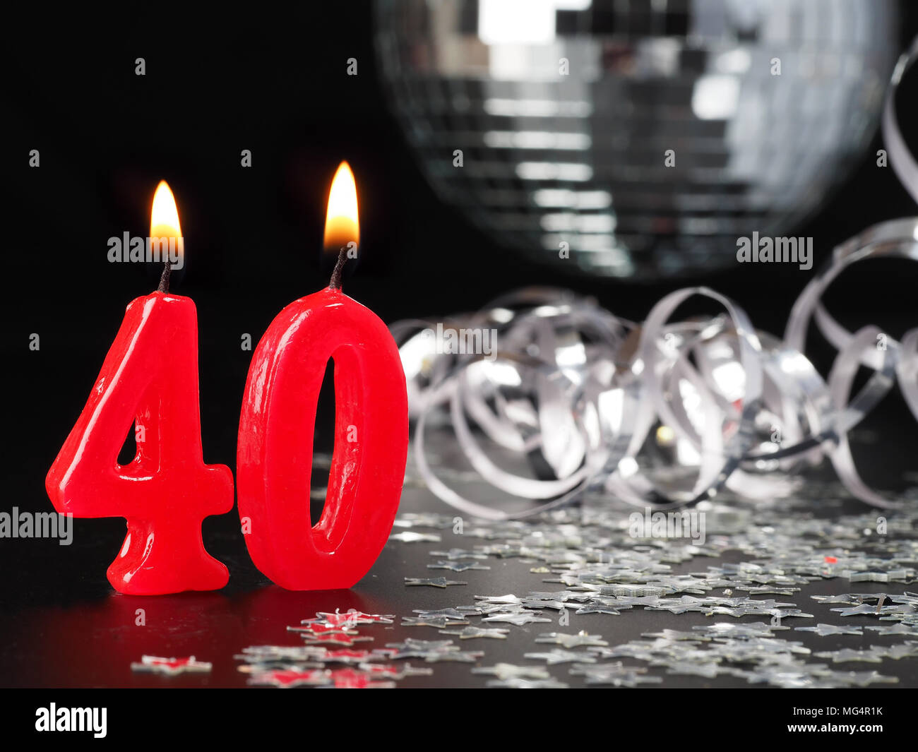 Red candles showing Nr. 40 Abstract Background for birthday or ...